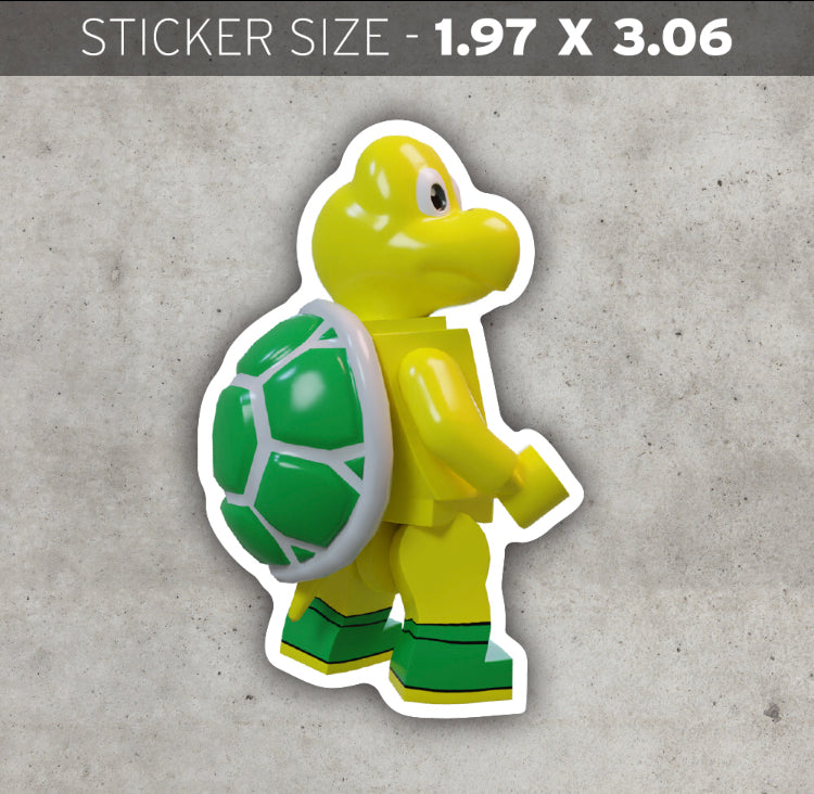 Calypso Customs Green Shell Koopa Custom Printed DIE CUT Sticker
