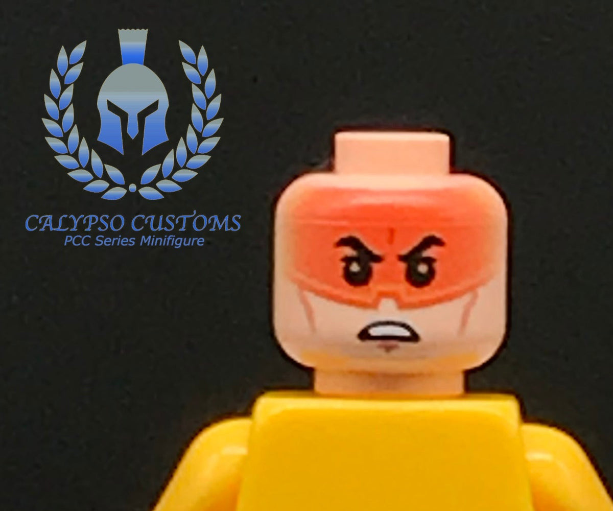 Calypso Customs Angry Rebel Pilot Printed Minifigure Head