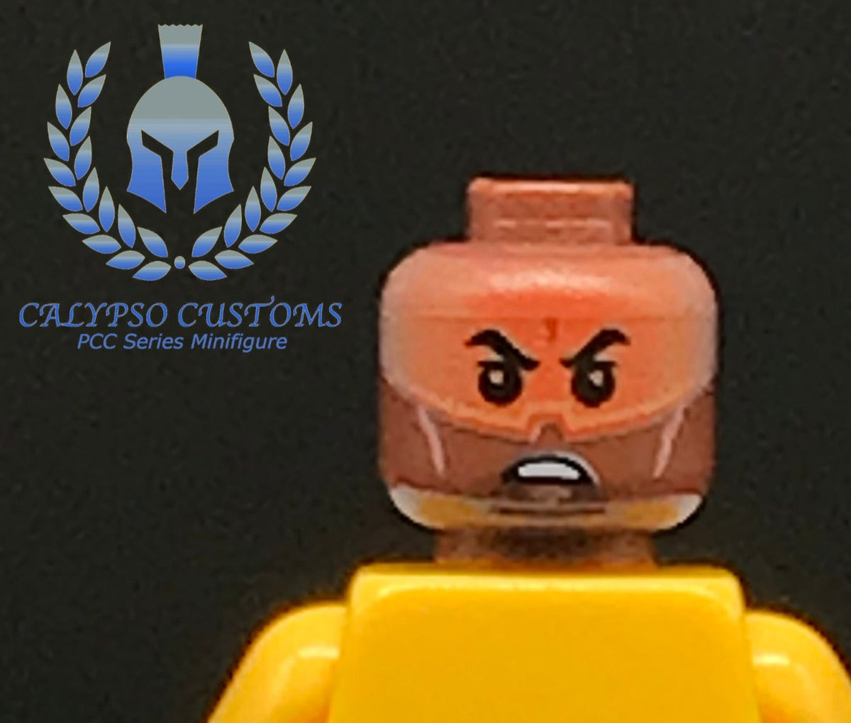 Calypso Customs Angry Rebel Pilot V4 Printed Minifigure Head