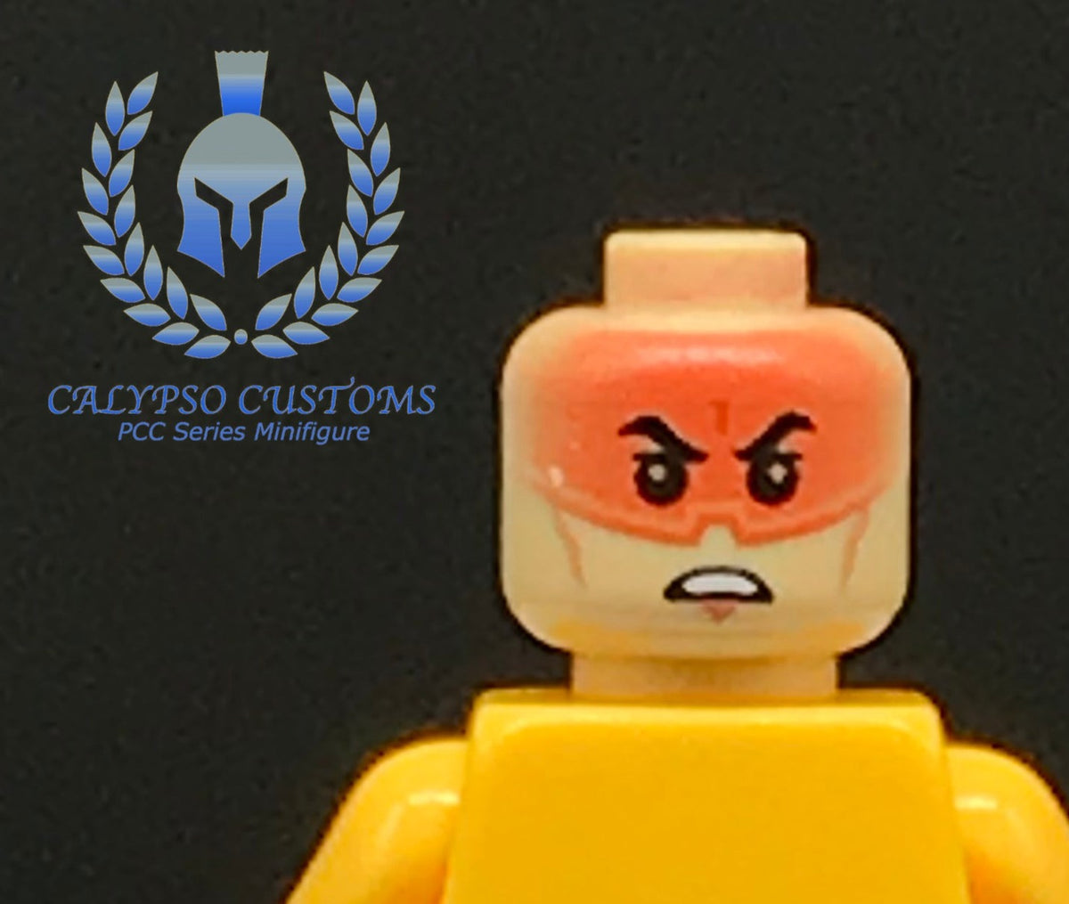 Calypso Customs Angry Rebel Pilot V3 Printed Minifigure Head